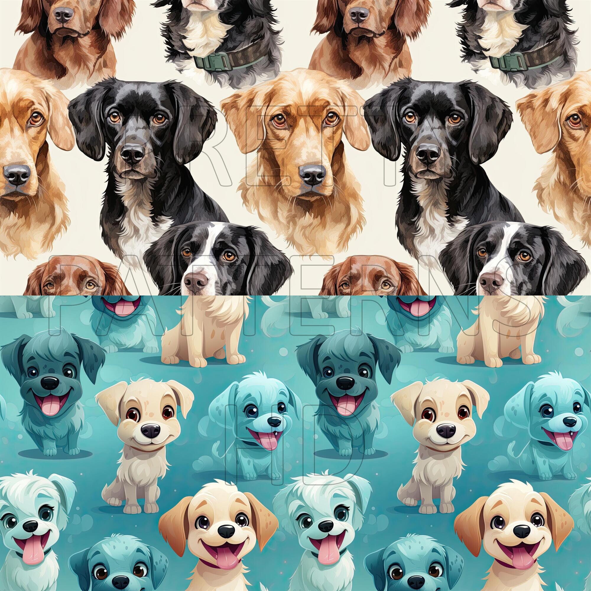 Cute Dogs 4 8 Printable Scrapbook Sheets Seamless - Etsy