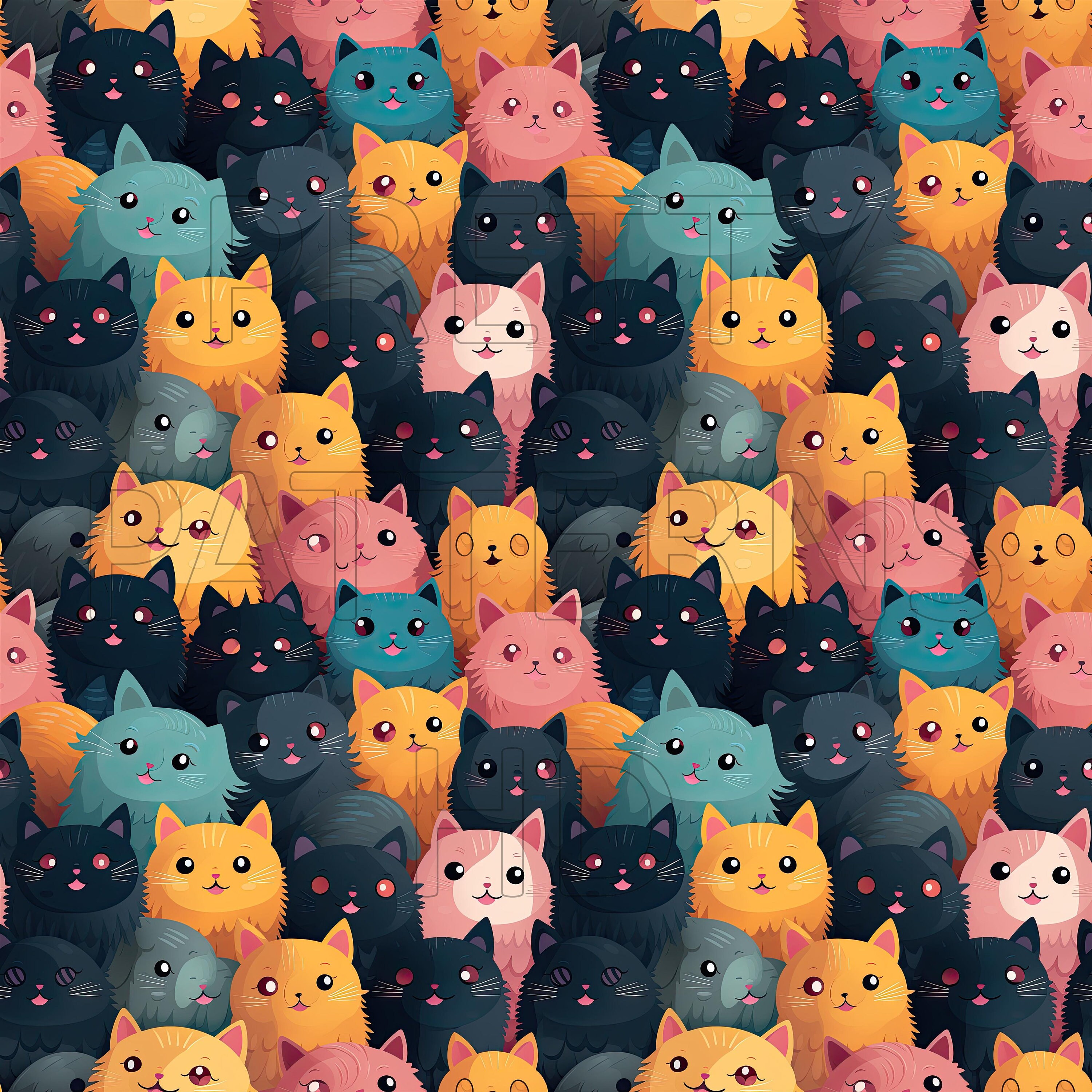 Cats 7 8 Printable Scrapbook Sheets Seamless Tileable Digital ...