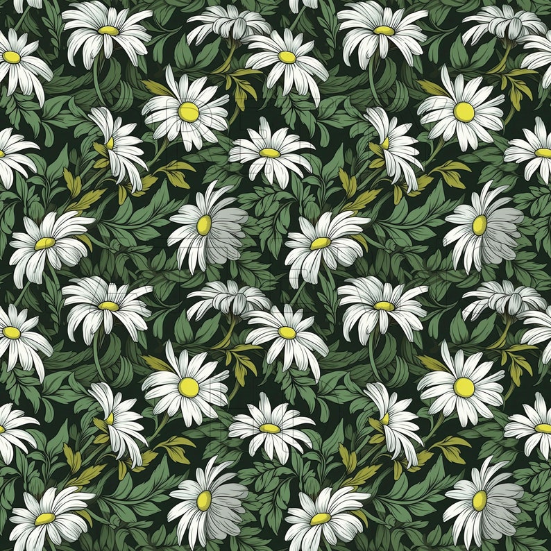 Gothic Vintage Daisy 2 8 Scrapbook Sheets Seamless - Etsy