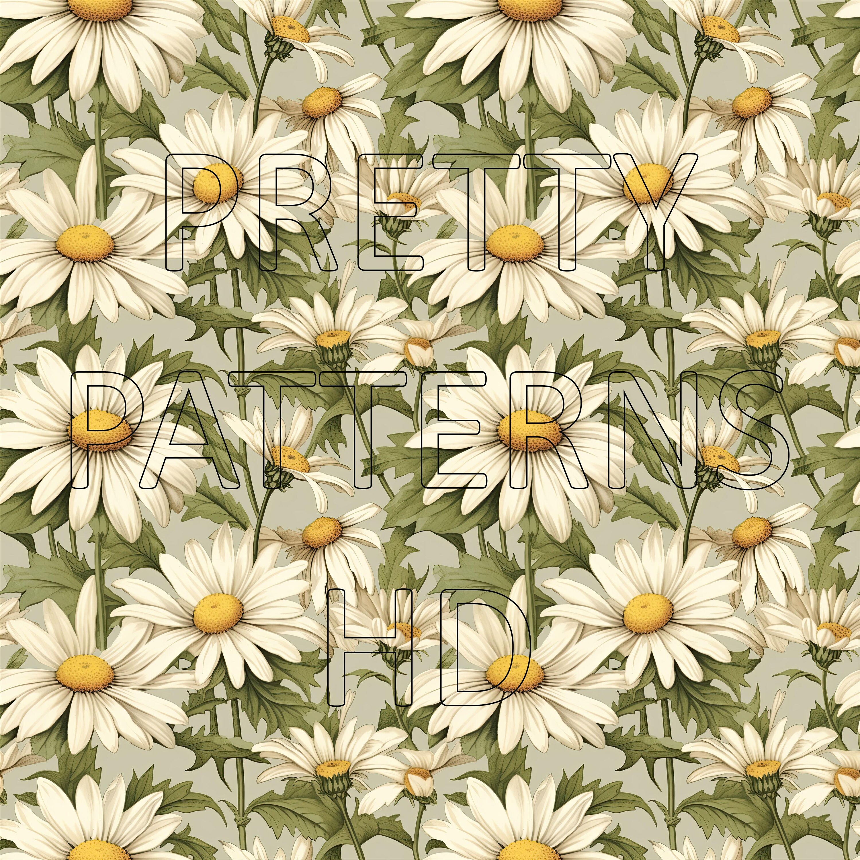 Illustrated Daisies #1 - 8 Printable Scrapbook Sheets - Continuous ...