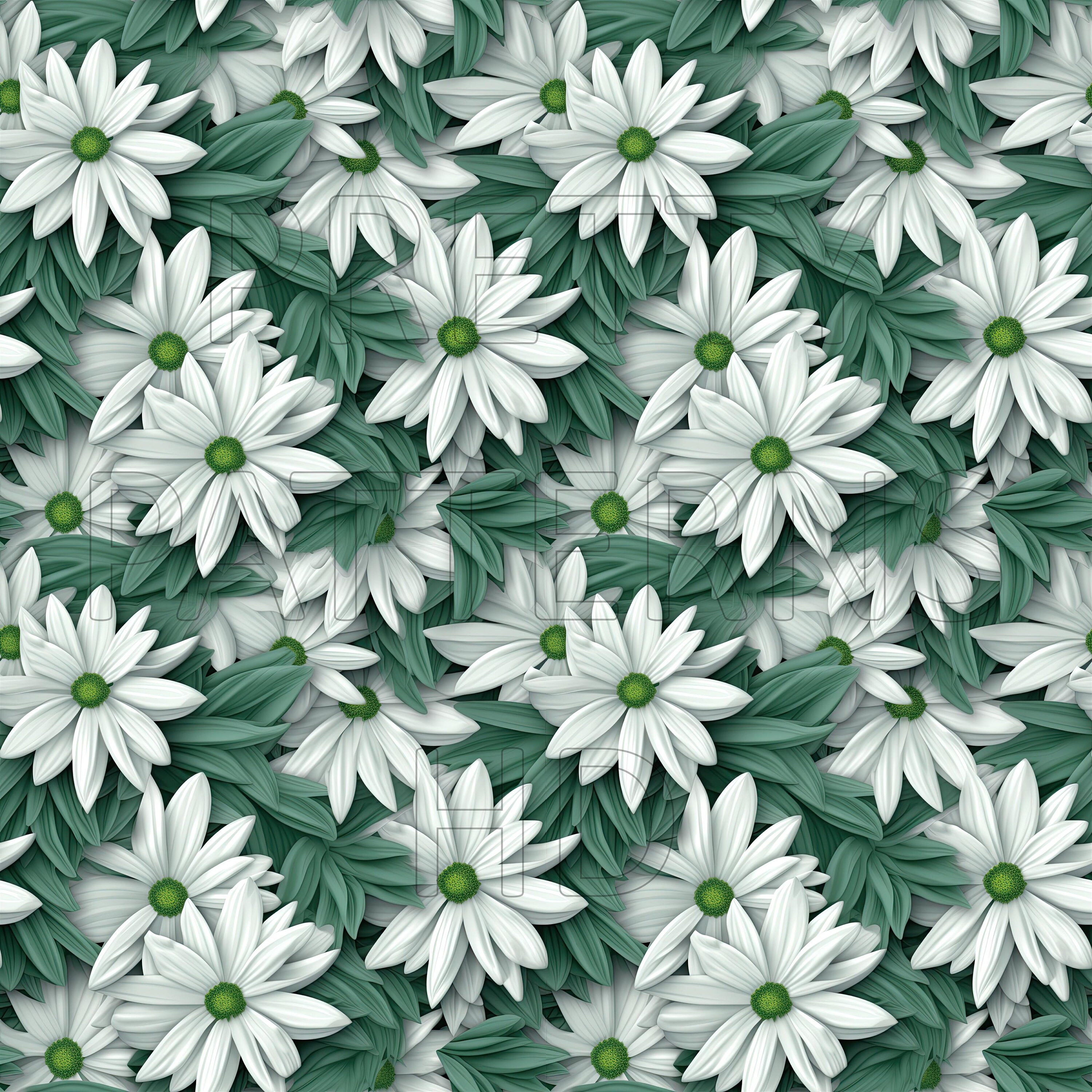 Gothic Vintage Daisy #2 - 8 Scrapbook Sheets - Seamless Tileable ...
