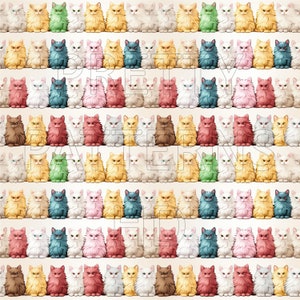 Cats 5 8 Printable Scrapbook Sheets Seamless Tileable Digital ...