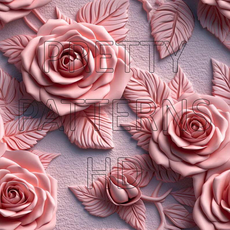 3D Roses #1 - 4 Printable Scrapbook Sheets - Continuous Seamless ...
