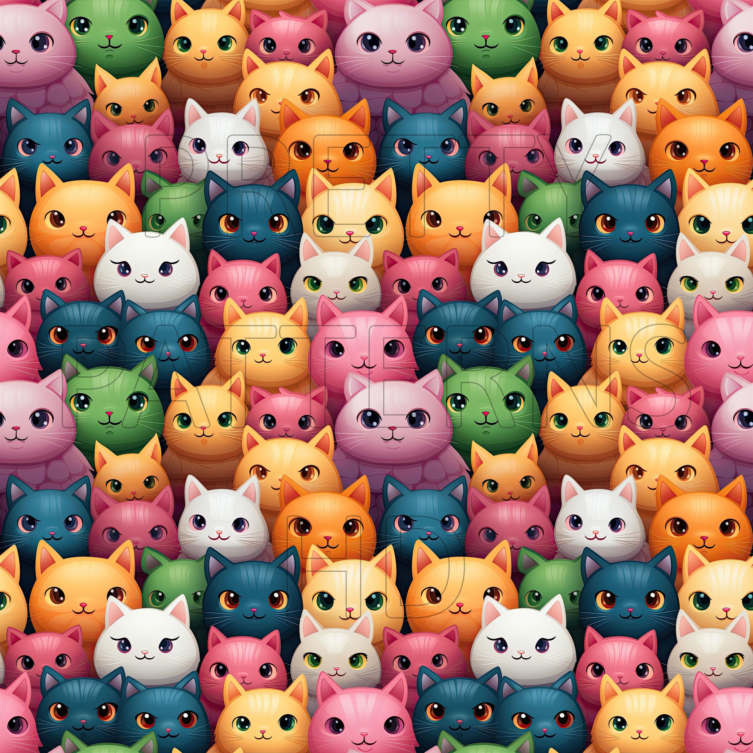 Cats 4 8 Printable Scrapbook Sheets Seamless Tileable Digital ...