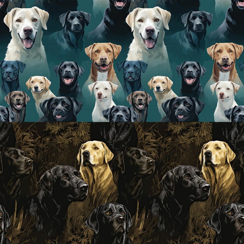 Dog Breeds Labrador #2 - 8 Printable Scrapbook Sheets-seamless Tileable ...