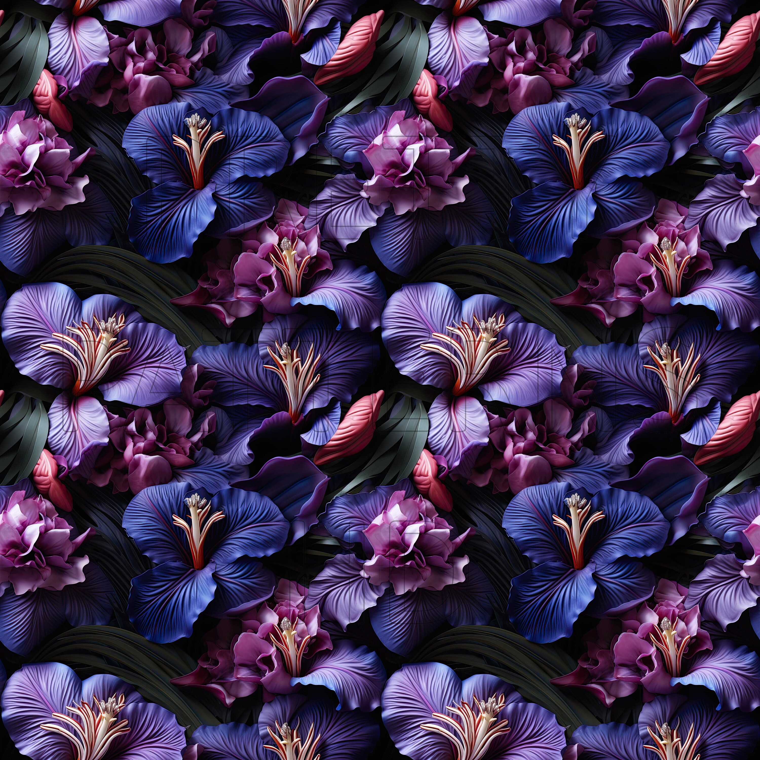 Hyper Realistic Iris #1 - 8 Printable Scrapbook Sheets - Seamless ...