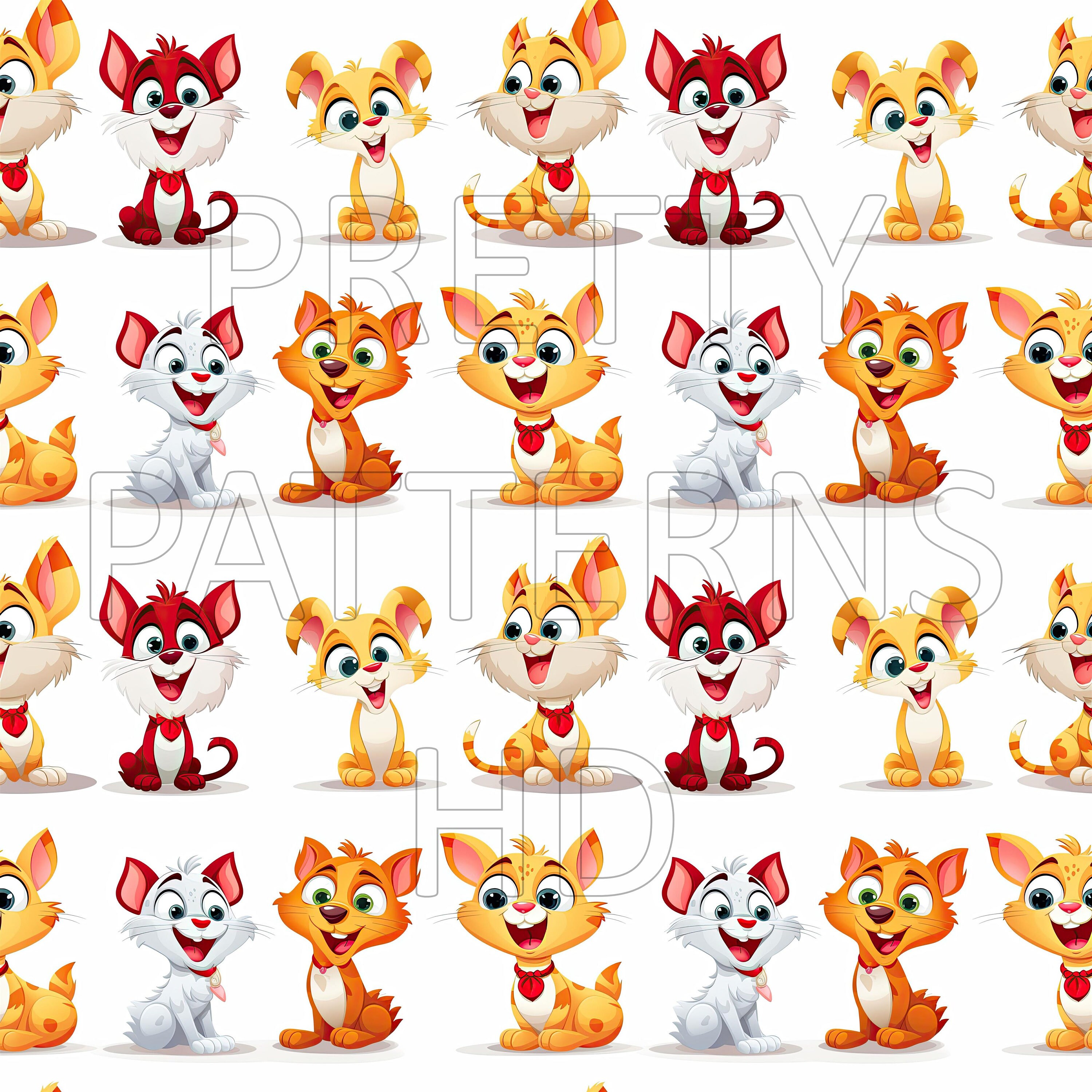 Cats 10 8 Printable Scrapbook Sheets Seamless Tileable Digital ...