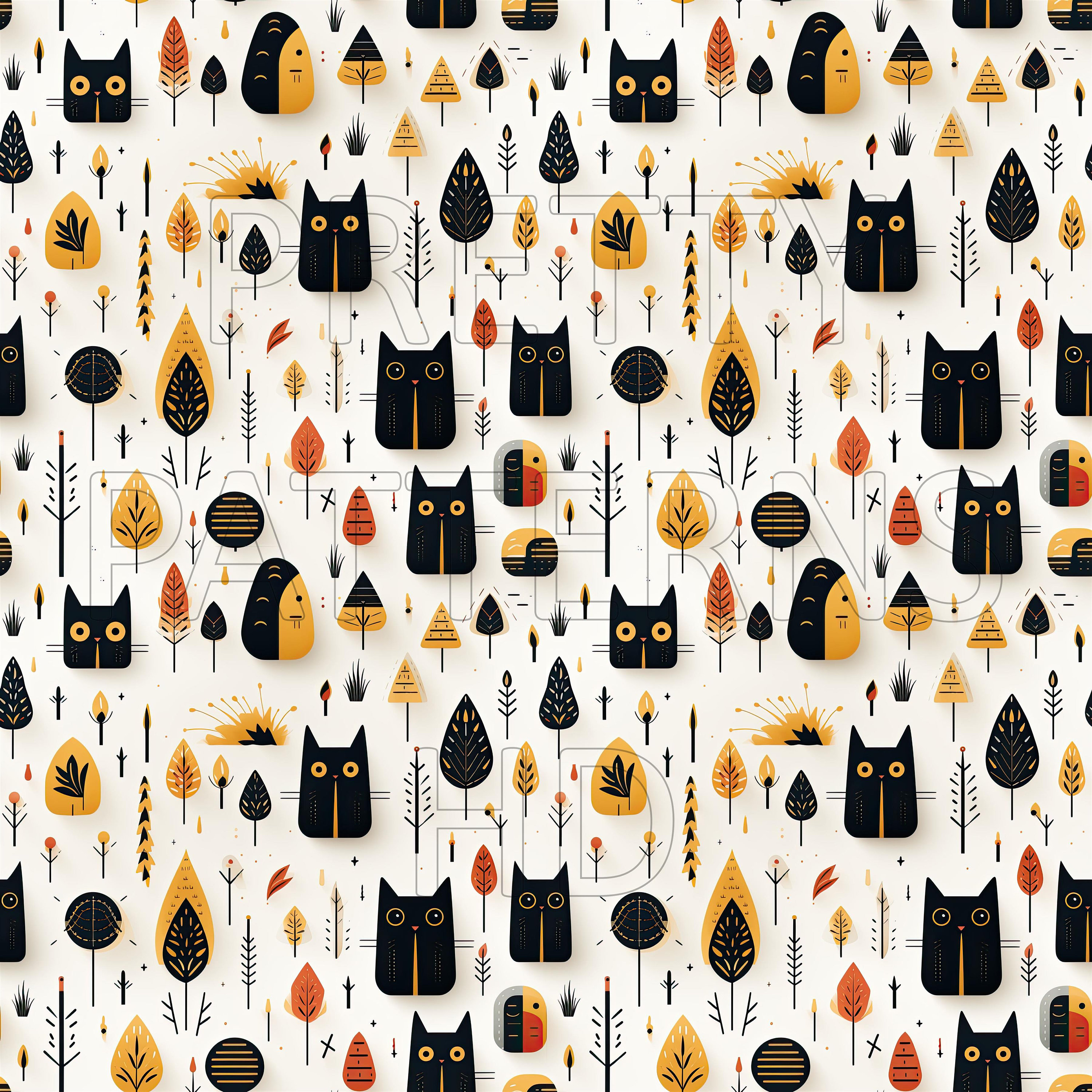 Cats #6 - 8 Printable Scrapbook Sheets - Seamless Tileable - Digital ...