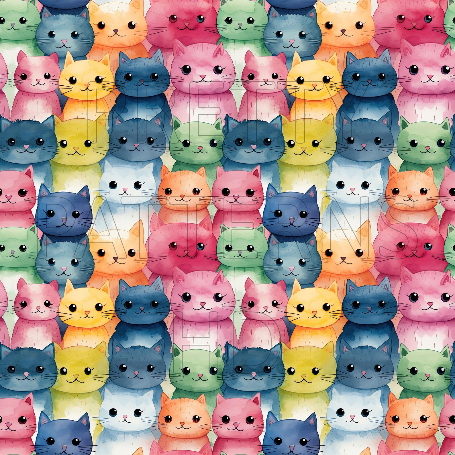 Cats #18 - 8 Printable Scrapbook Sheets - Seamless Tileable - Digital ...