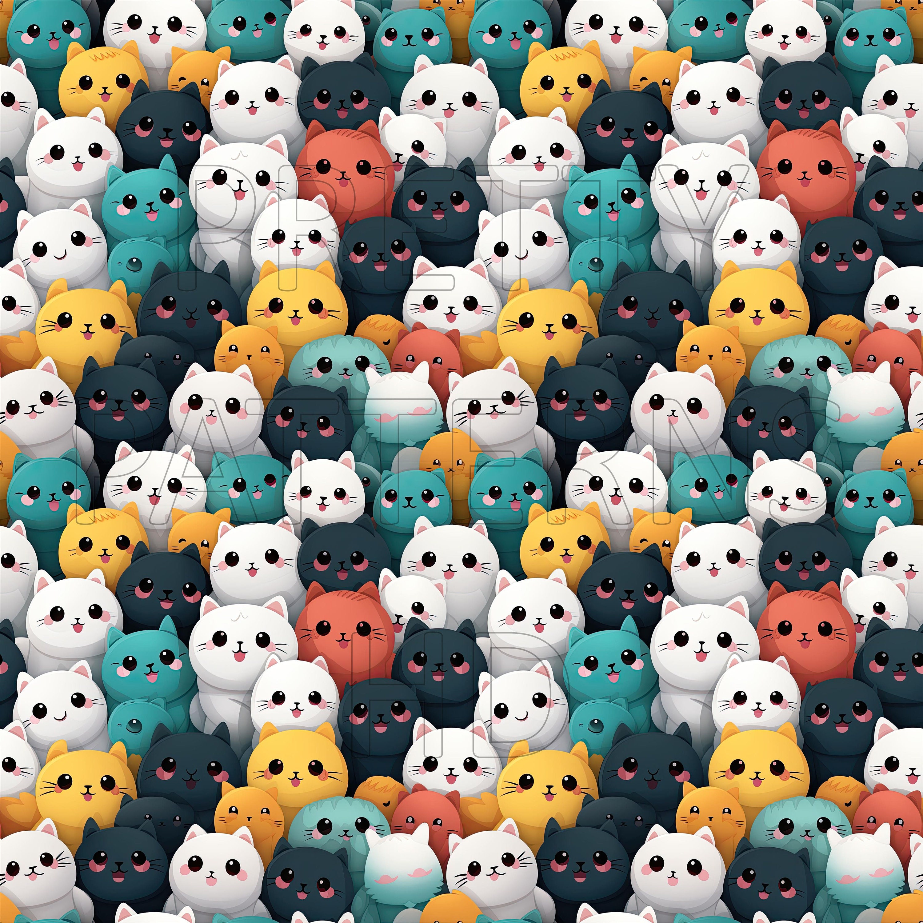 Cats 9 8 Printable Scrapbook Sheets Seamless Tileable Digital ...