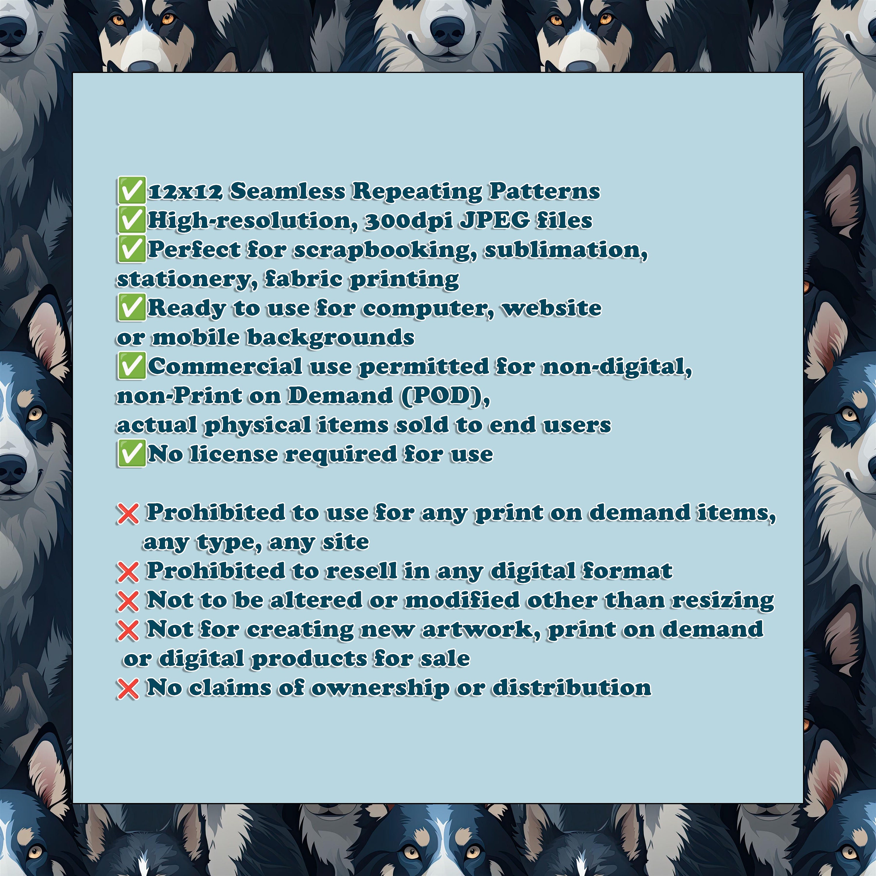 Dog Breeds Siberian Husky #2-8 Printable Scrapbook Sheets-seamless ...