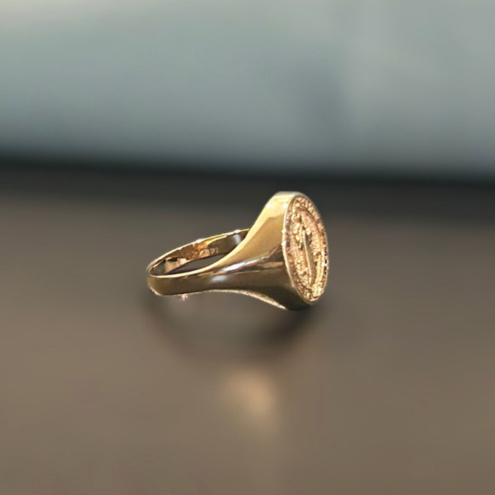 Solid Gold Saint Benedict Signet Medallion Ring, Silver Religious ...