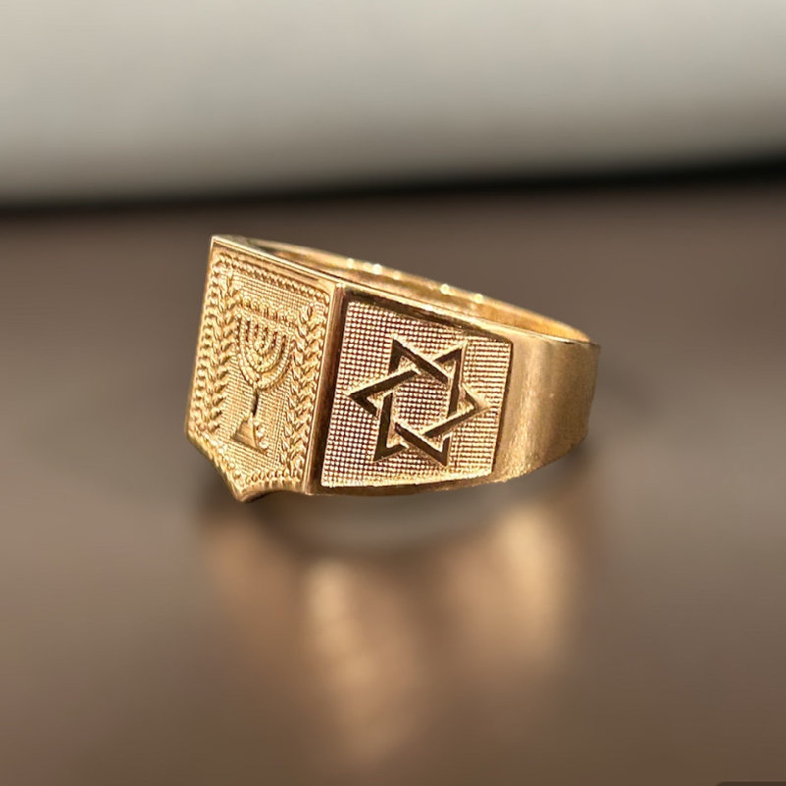 14K and 10K Solid Gold Menorah Chai Star of David Beaded Jewish ...