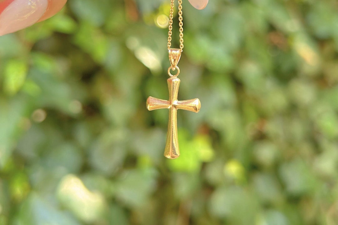 14K Gold Christian Religious Cross Pendant Necklace, Gift for Everyone ...