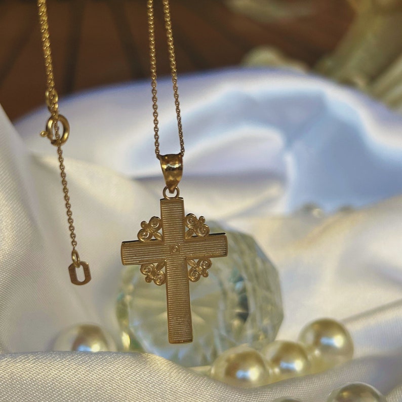 Solid Gold Eastern Orthodox Religious Cross Necklace , Silver Holy ...