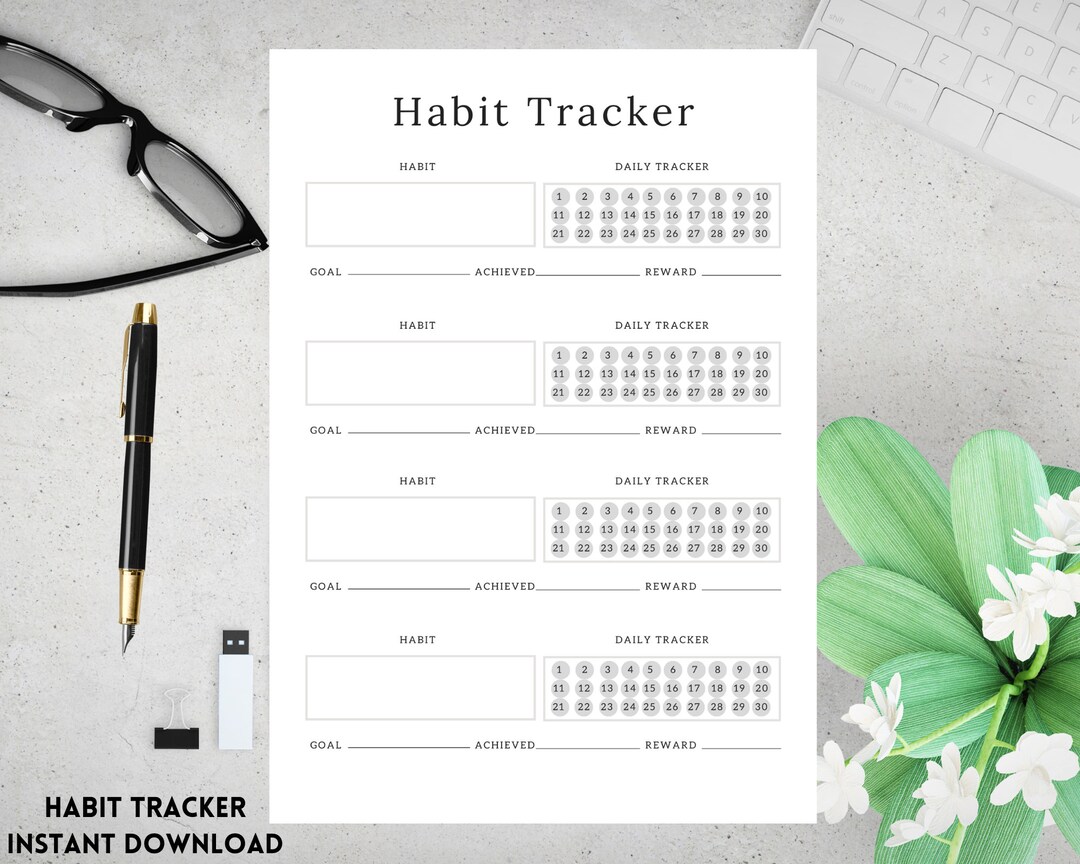 Habit Tracker, Habit Formation, Goal Tracker, Personal Growth, Positive ...