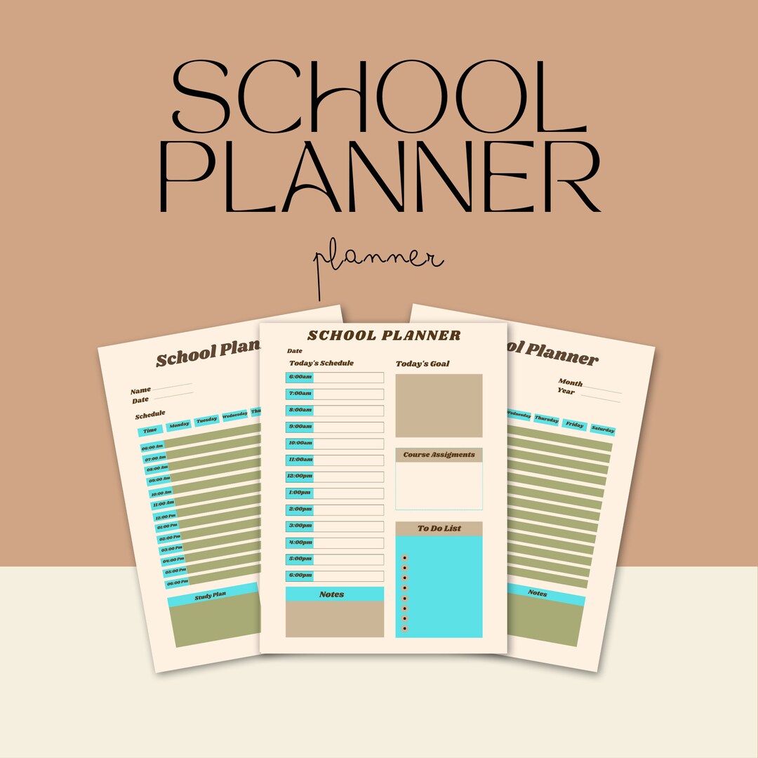 School Planner for Student, 2024 Back to School Printable Monthly ...
