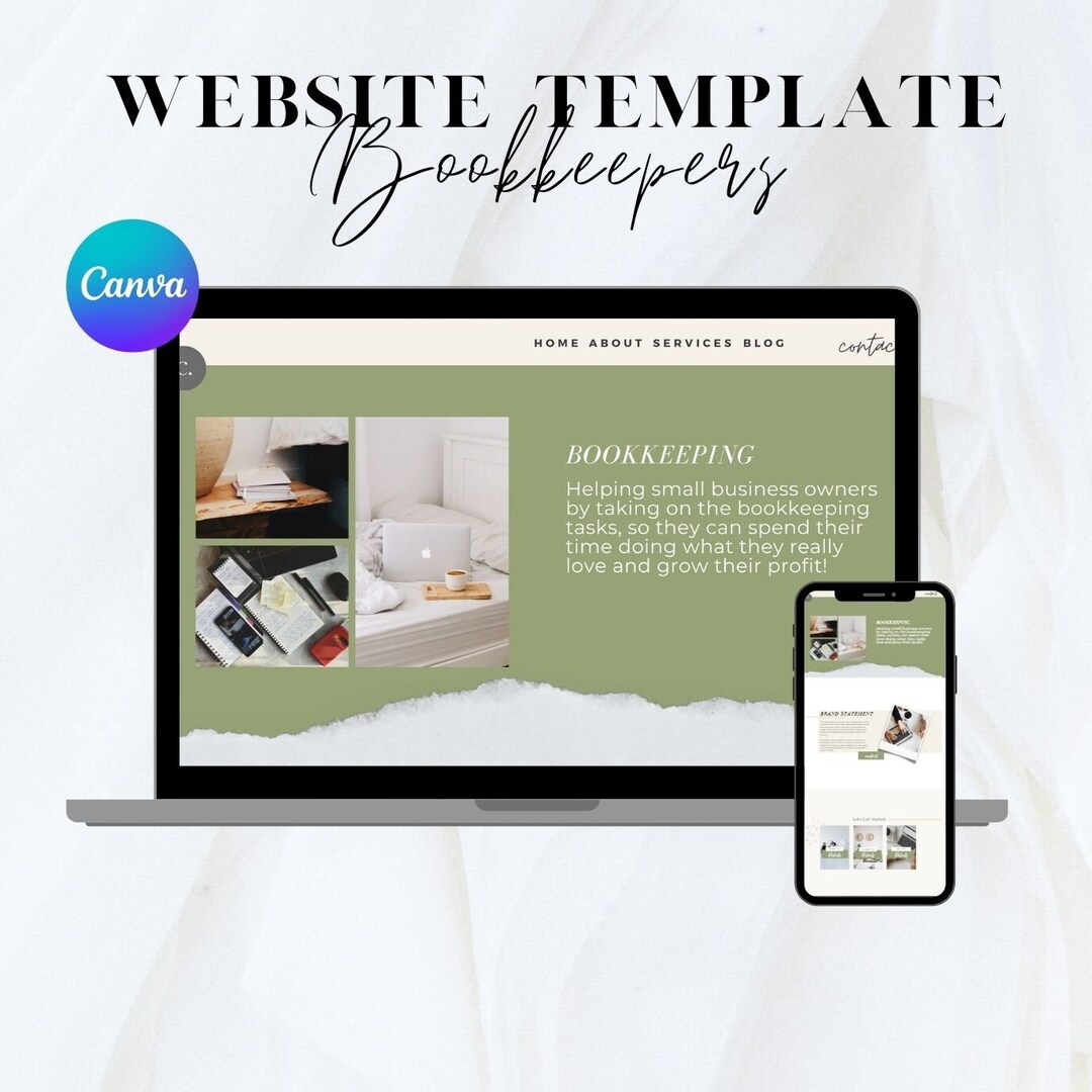 Bookkeeping Website Template, Accountants Website Template, Canva ...