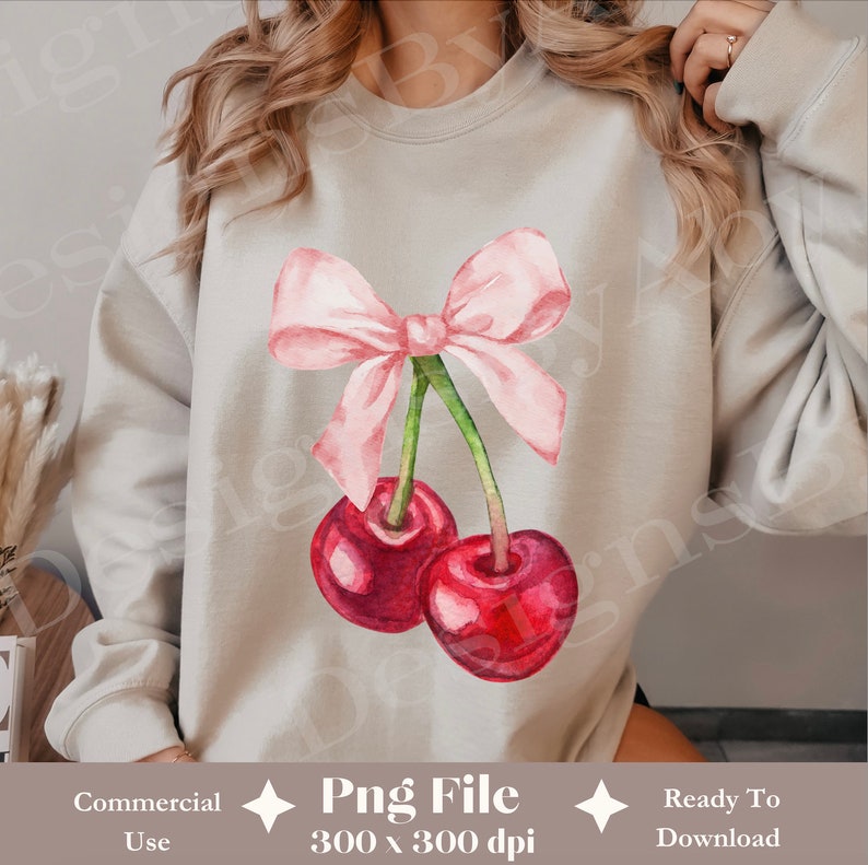 Cherry Bow Png, Bow Png, Aesthetic Png, Ribbon Trend, Valentine Png ...
