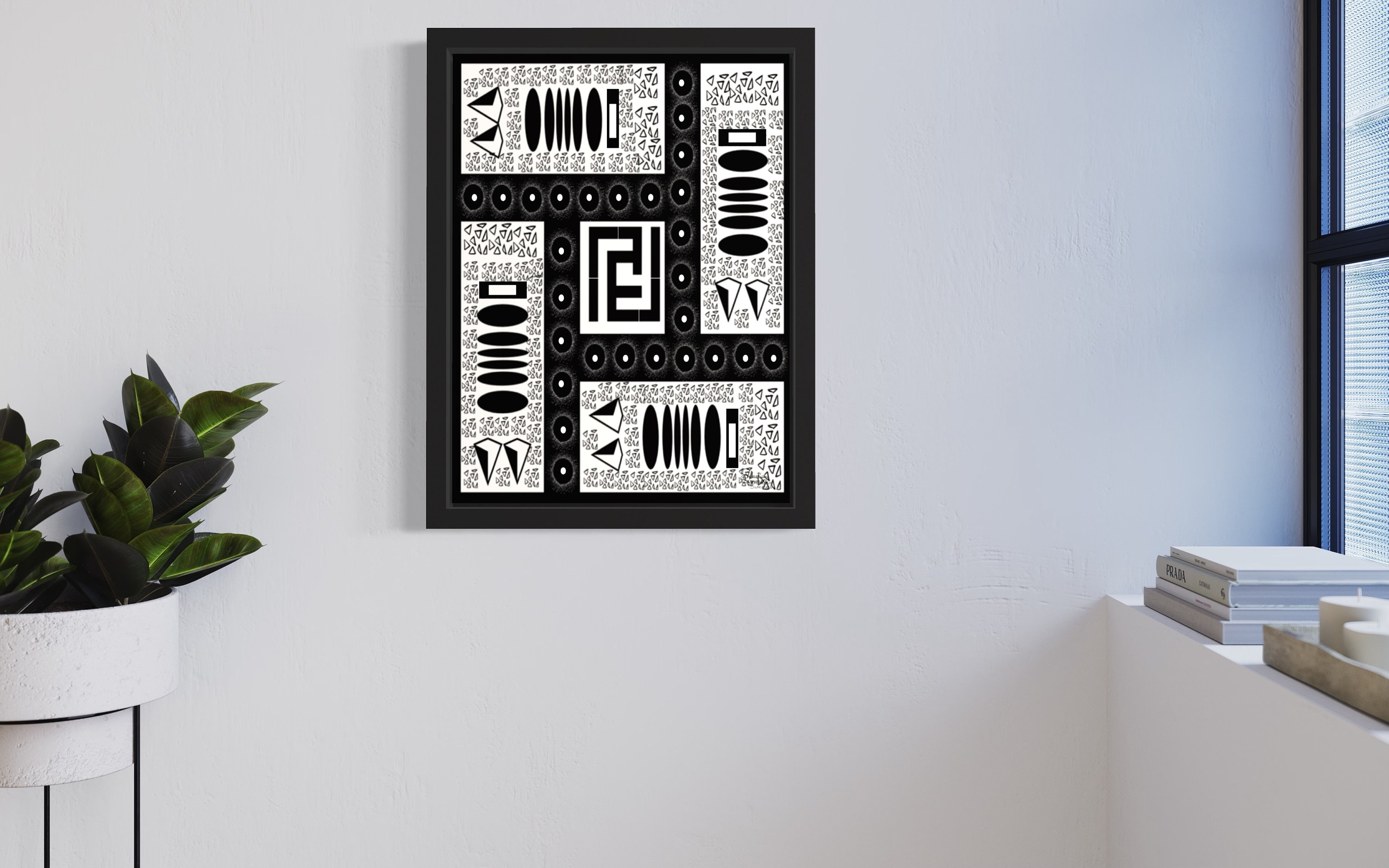 Abstract Grounded Wall Art Print With Custom Handmade Frame. - Etsy