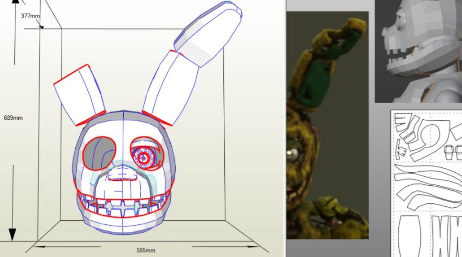 Wearable Springtrap / Spring Bonnie Cosplay – Pepakura Templates ...