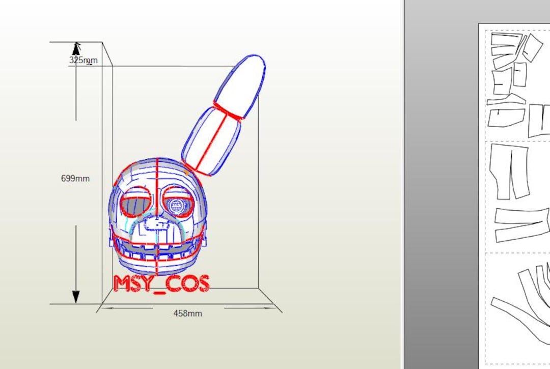 Springbonnie/springtrap - Pepakura Foam/cardboard Helmet Template for ...
