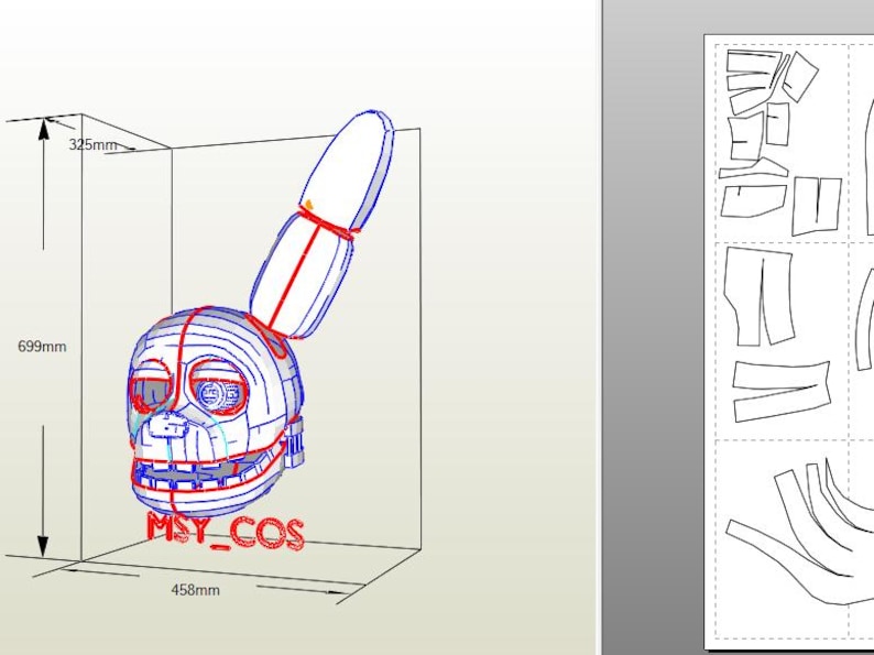 Springtrap/springbonnie Full Cosplay - Pepakura Foam Template for DIY ...