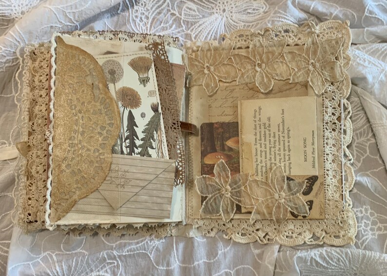 Paper and Lace Unique Vintage Journal With Sewn Pages - Etsy