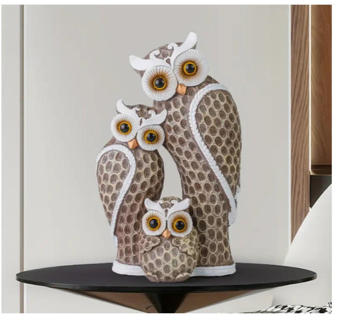 Resin Bionic Owl Ornaments Cute Animal Figures for Garden, Yard ...
