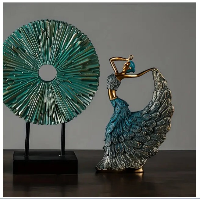 Peacock Lady Statue: Elegant Peacock Dress Statue for Artful Home Decor ...