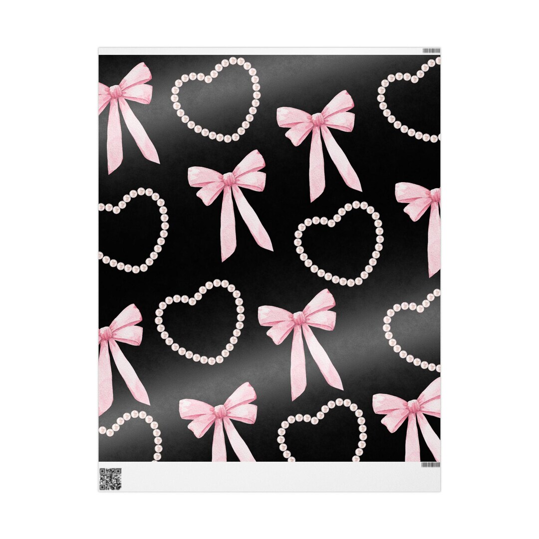 Pink Bow and Pearls Wrapping Papers - Etsy