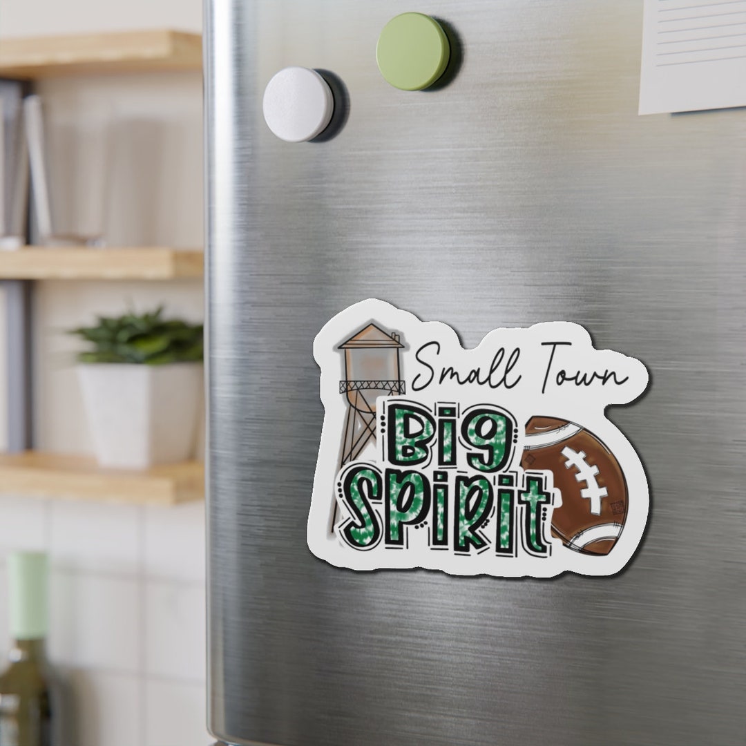 Small Town Big Spirit Football Die-cut Magnets - Etsy
