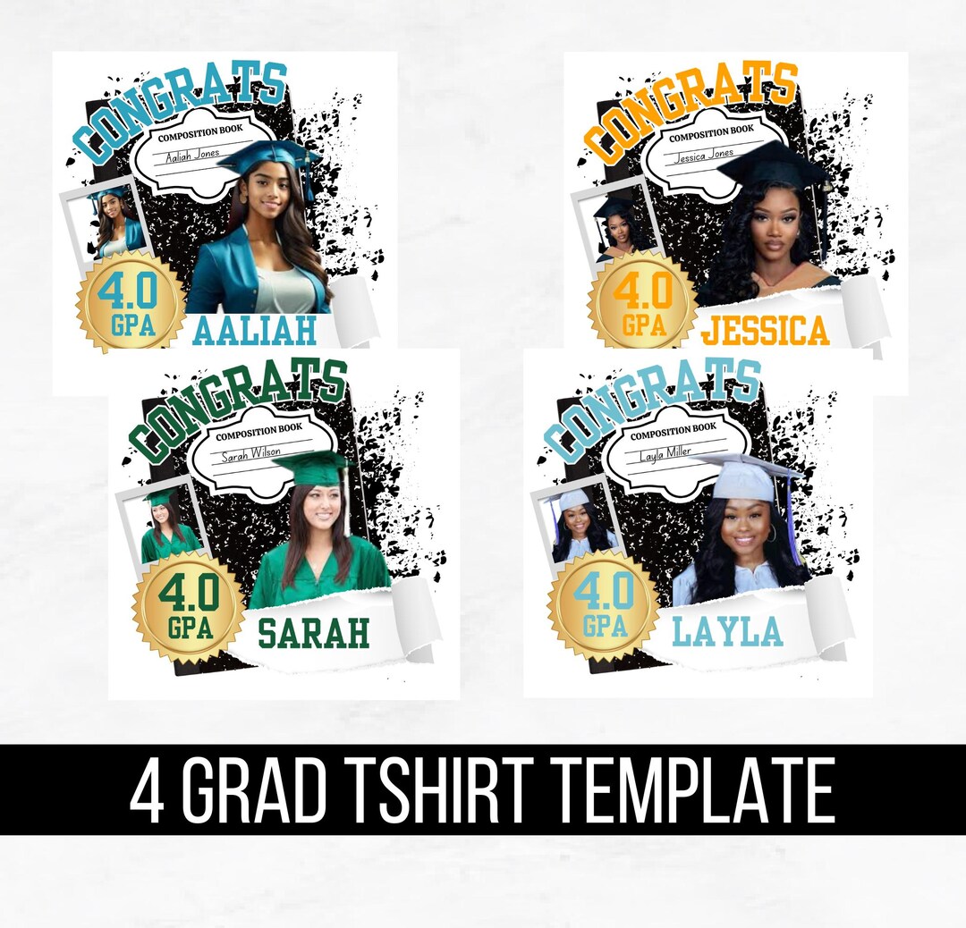 Editable Graduation T-shirt Template: Canva PNG Bundle (digital ...