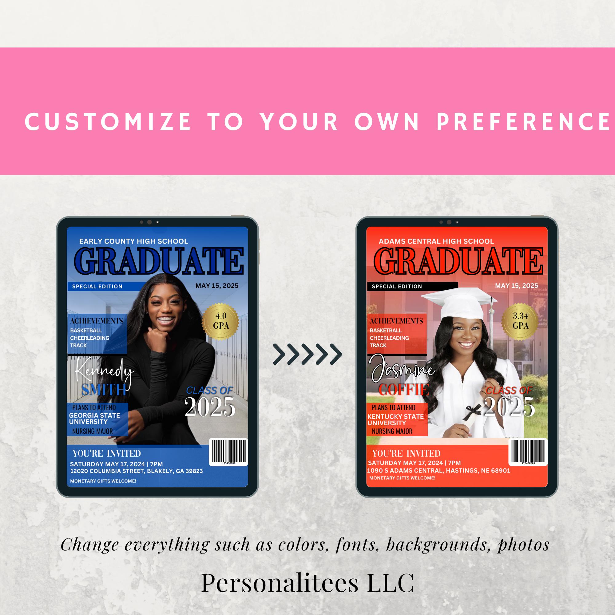 Editable Graduation Invitation Template: Senior Party Download (instant ...