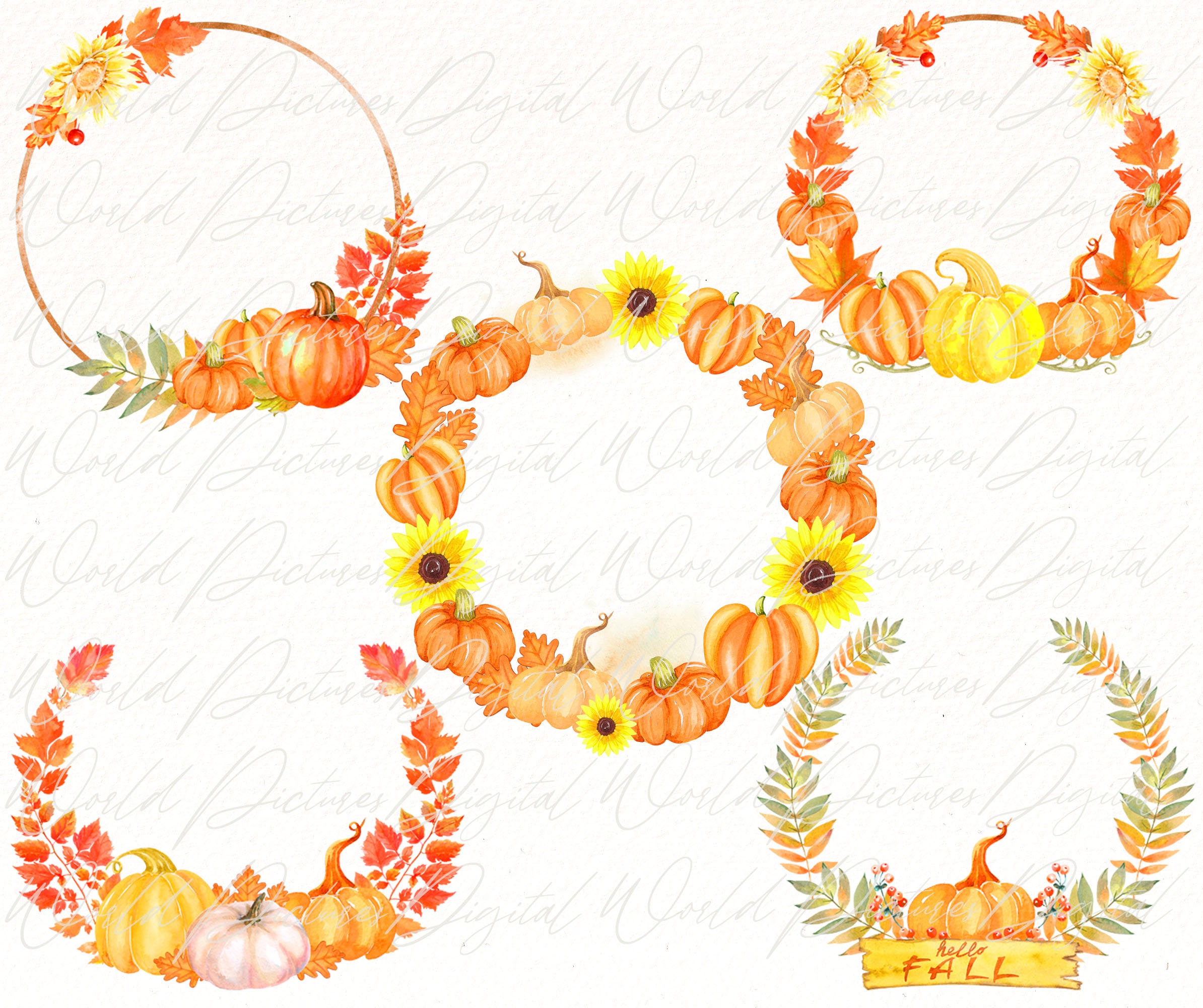 Pumpkin Watercolor Clipart, Fall Clip Art, Pumpkin Png, Thanksgiving ...