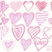 Glitter Heart Valentine's Clipart, Pink Hearts for Wedding Invitation ...