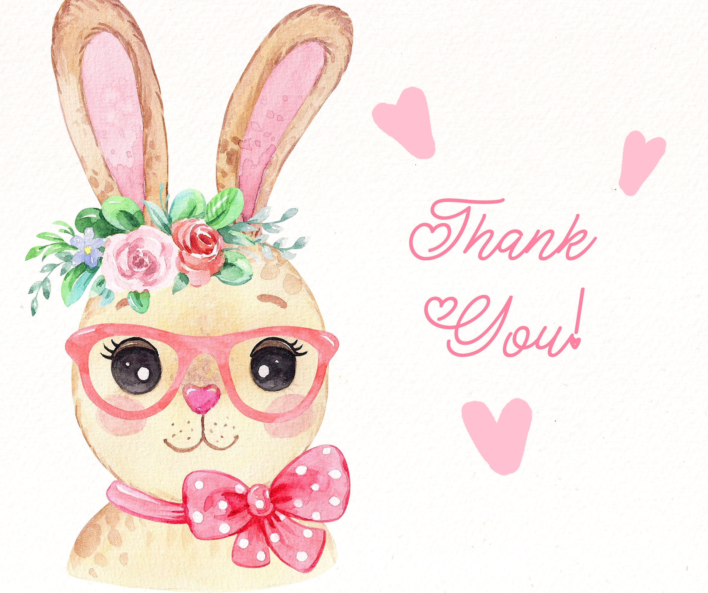 Bunny Easter Clipart, Watercolor Cute Rabbit PNG, Hand Painted Animal ...