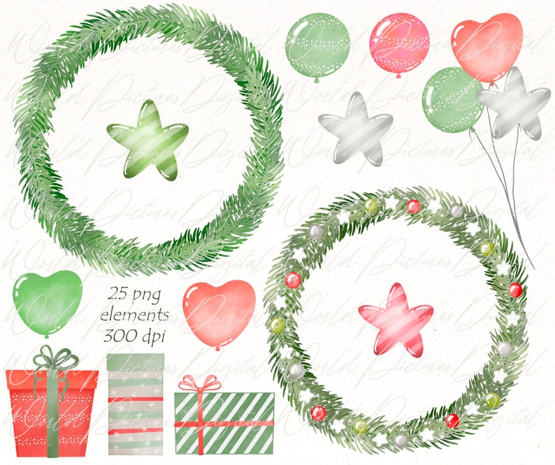 Christmas Elephant Clipart, Watercolor Cute Animals Png Clip Art, Funny ...