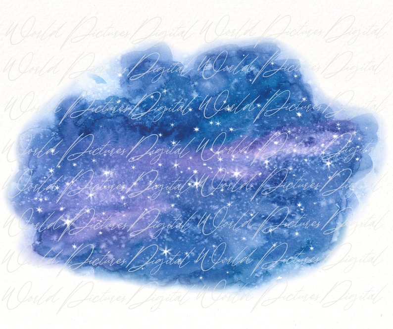 Watercolor Galaxy Stars Clipart , Night Sky Painting , Starry Sky ...