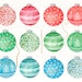 Watercolor Christmas Ornament Clipart: Glitter Baubles (digital ...