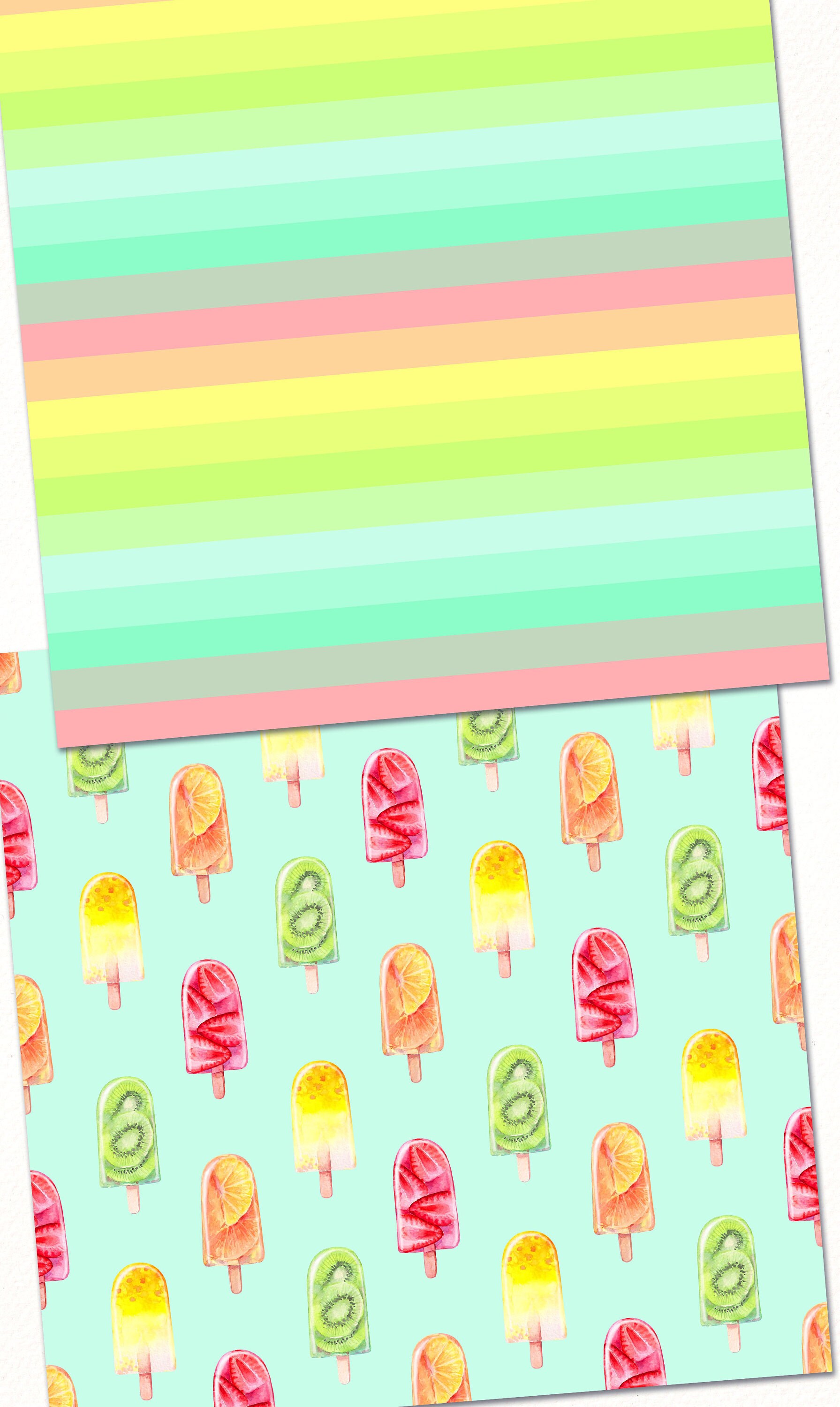 Summer Digital Paper Pack , Ice Cream Seamless Pattern , Food ...