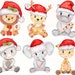 Christmas Animals Clipart, Watercolor Baby Safari Animal Png, Baby ...