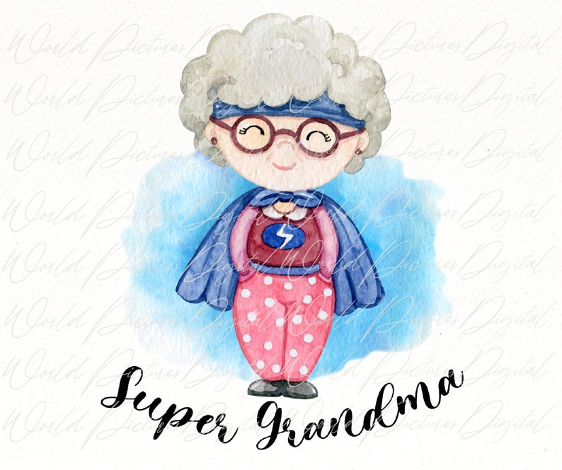 Super Grandma Png Sublimation Design Watercolor Family - Etsy