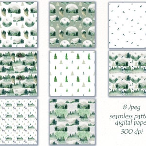 Forest Digital Paper Pack, Watercolor Landscape Digital Papers ...