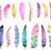 Boho Feather Clipart , Watercolor Bohemian Feathers Png Clip Art ...