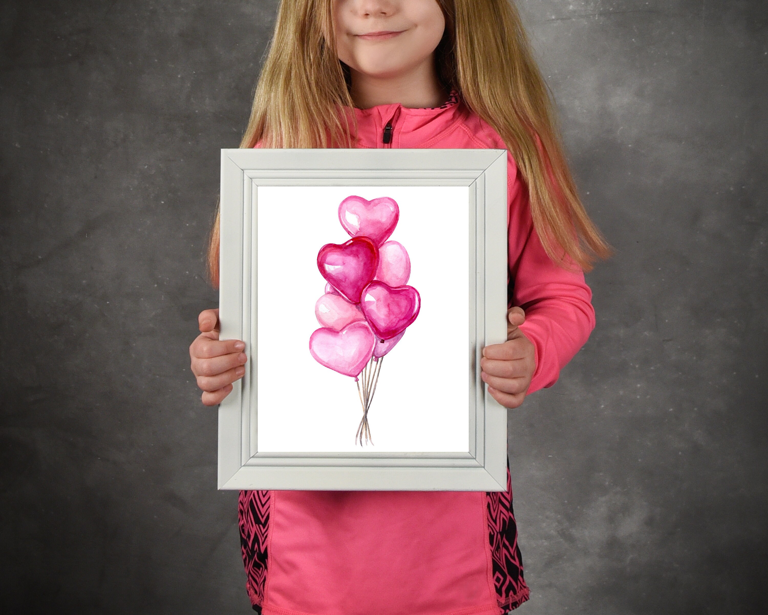 Heart Balloon Clipart, Valentines Day Watercolor Clip Art, Love Balloon ...