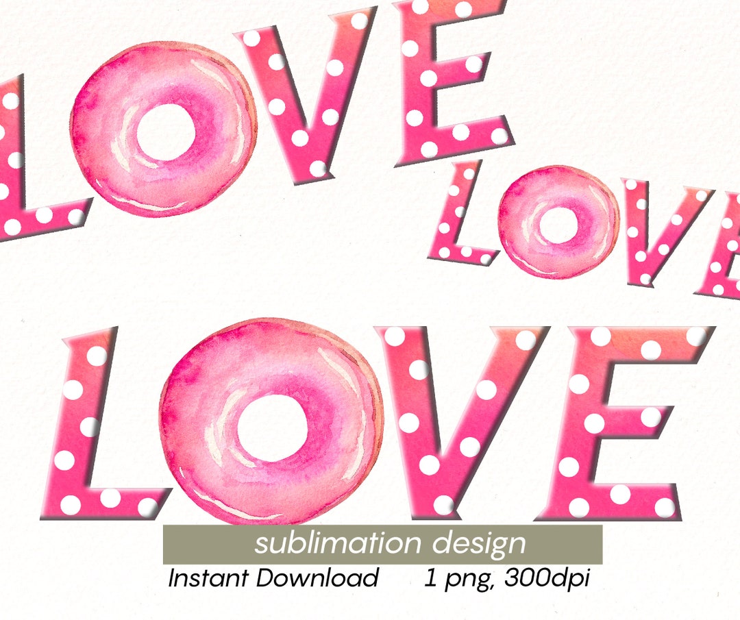 Love Donut PNG: Valentine's Day Clipart (digital Download) - Etsy