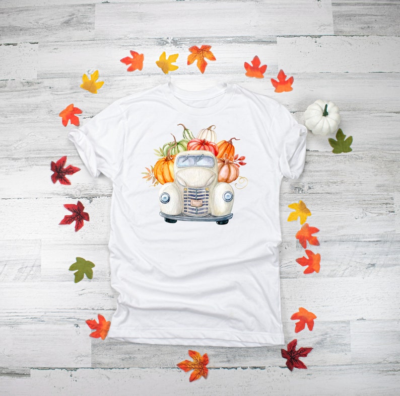 Harvest Truck Clipart, Watercolor Fall Pumpkin Clip Art, Thanksgiving ...