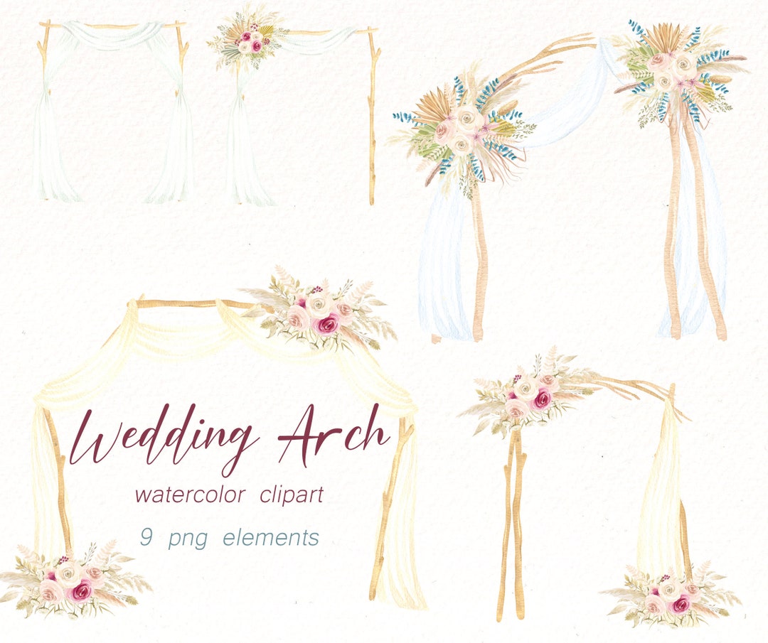 Boho Wedding Arch Clipart: Floral PNG Set (digital Download) - Etsy