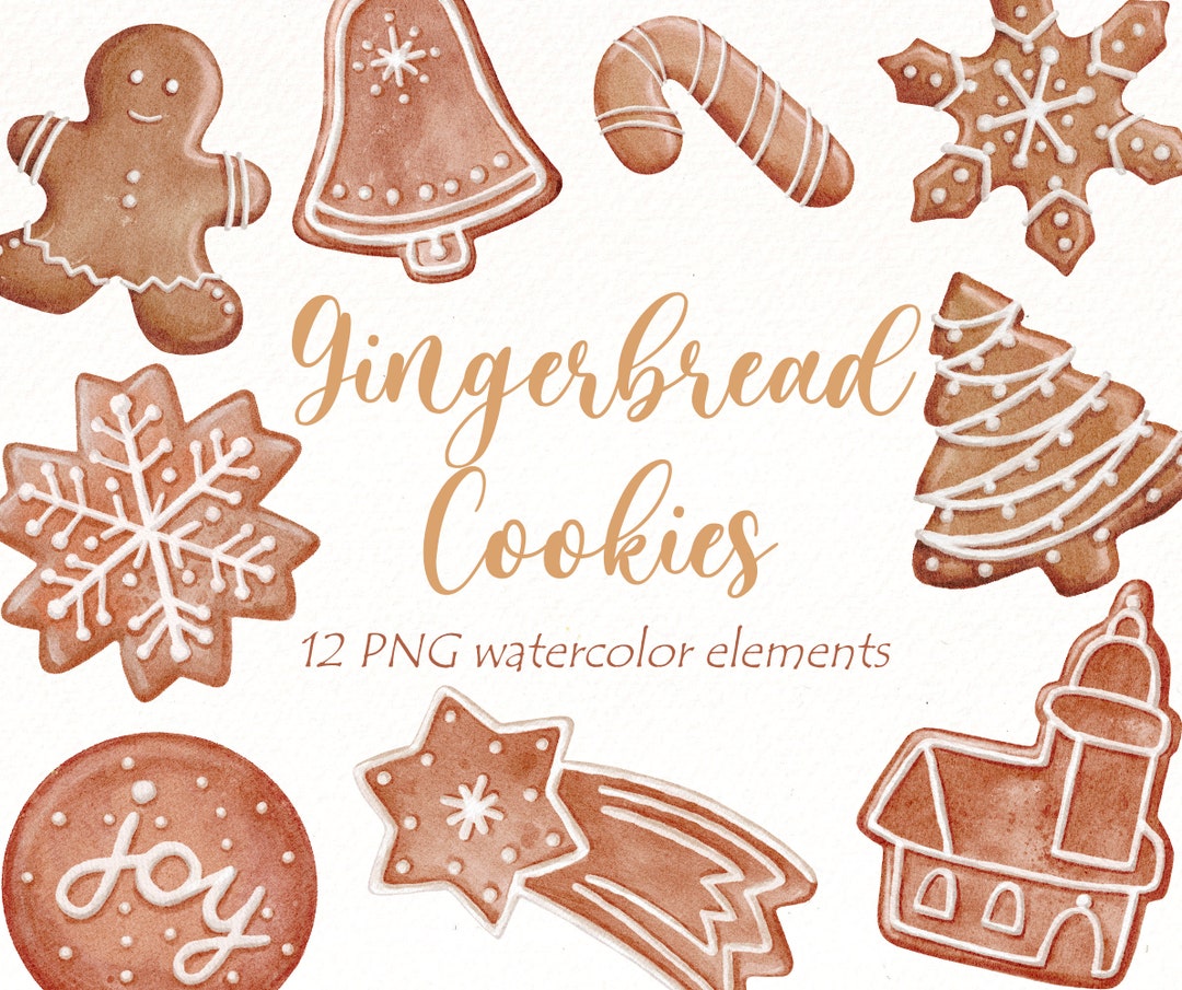 Gingerbread Cookies Clipart, Sweet Christmas Png Cookie, Cozy Holiday ...